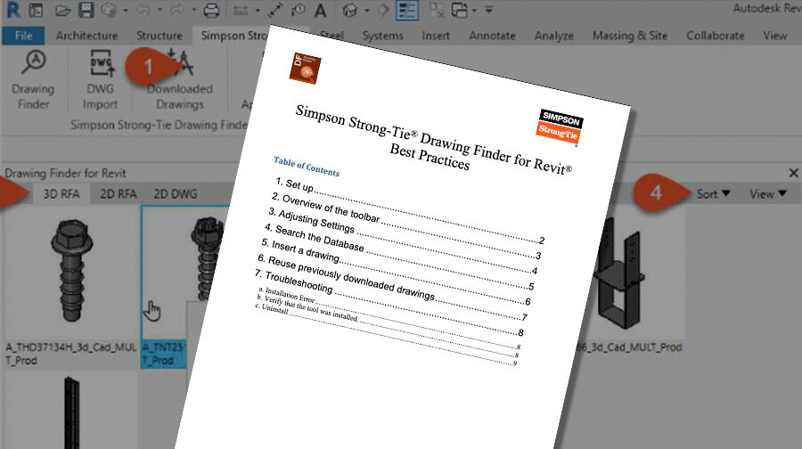 Drawing Finder pour Revit | Simpson Strong-Tie